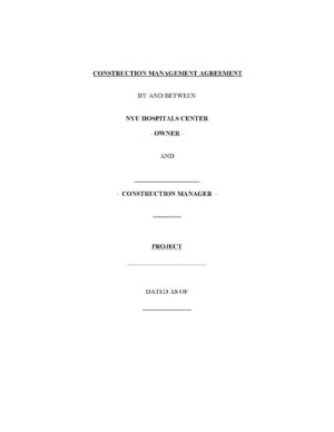 Construction Management Agreement Sample PDF - PDF Gate