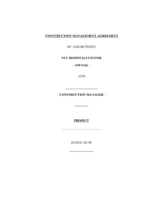 Construction Management Agreement Sample PDF - PDF Gate