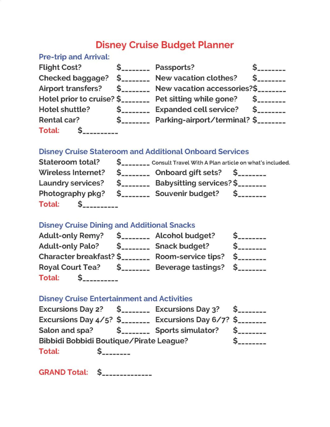 FREE 16+ Vacation Budget Planner Samples in PDF - PDF Gate