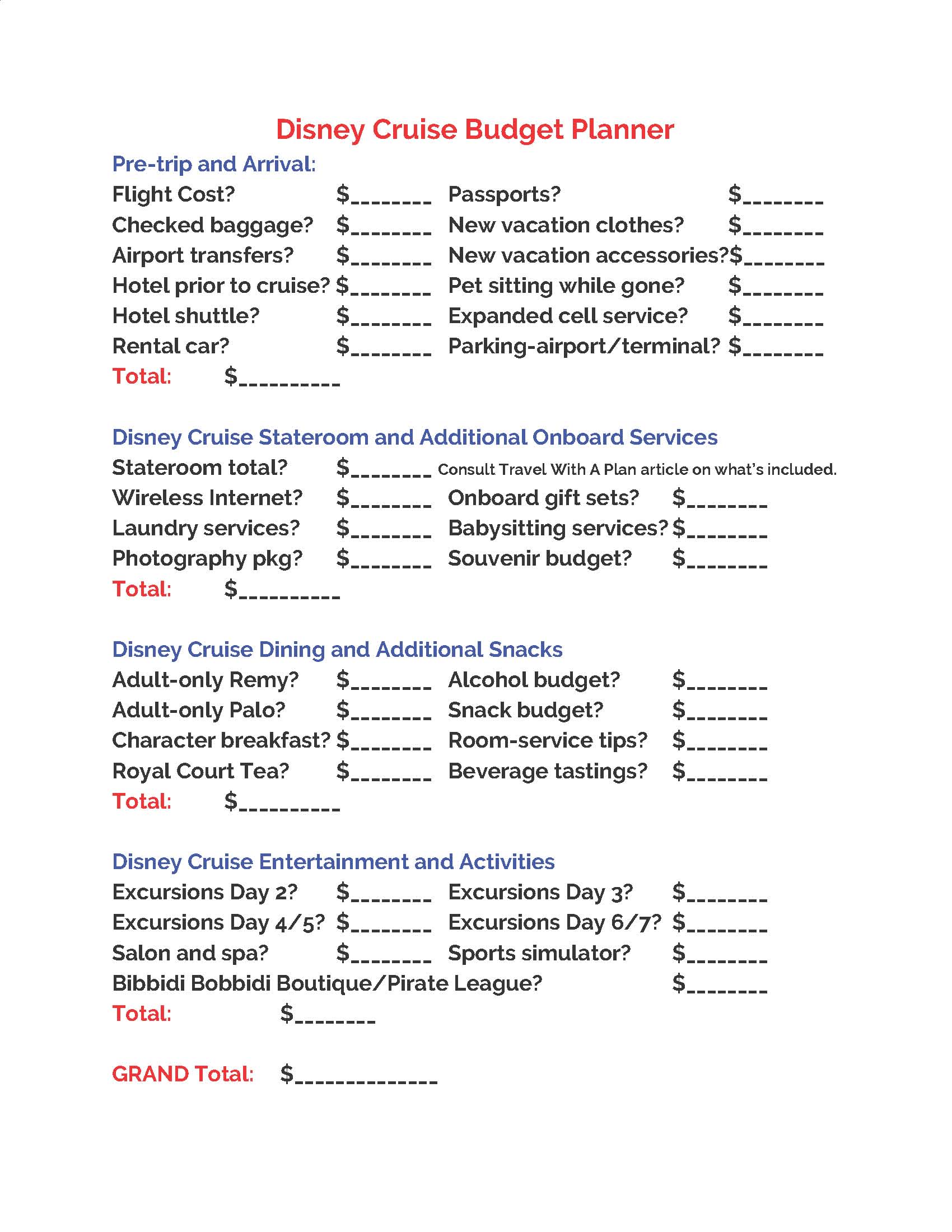 FREE 16+ Vacation Budget Planner Samples in PDF - PDF Gate