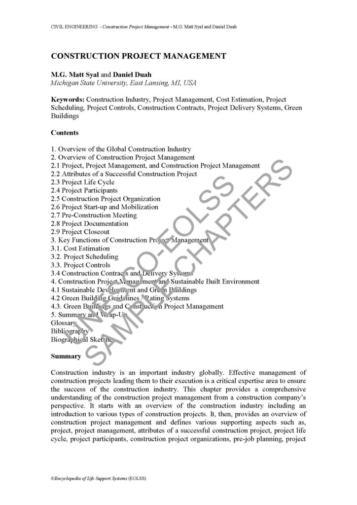 Introduction to Construction Project Management PDF - PDF Gate