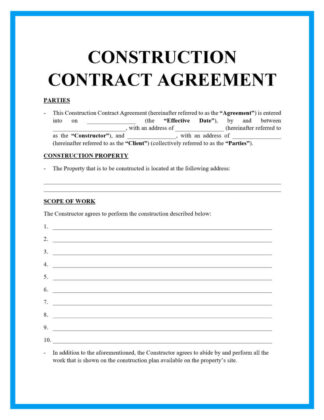 Sample Construction Management Contract PDF - PDF Gate